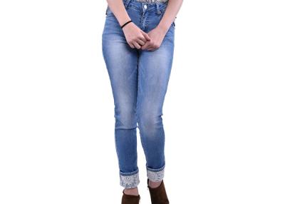 Cina Pantaloni scarni della matita dei jeans di allungamento del blocchetto delle donne nel colore blu-chiaro del lavaggio in vendita