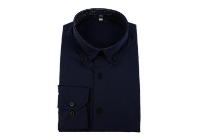 Cina Dimensione su misura manica lunga solida delle magliette del cotone degli uomini di colore del nero blu in vendita
