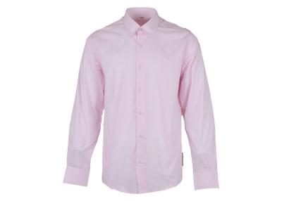 Cina Manica lunga delle magliette del cotone degli uomini rosa delle camice comoda per l'ufficio in vendita