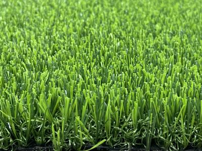 China 3 color grass M shape green color turf fibrillate yarn apply to playground,outdoor,graden,fence. for sale