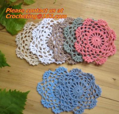 Chine Faites du crochet le napperon de dentelle de protection de pot de tasse de napperons de tissu de tapis de table de dîner, nappe faite main de crochet, napperon à vendre