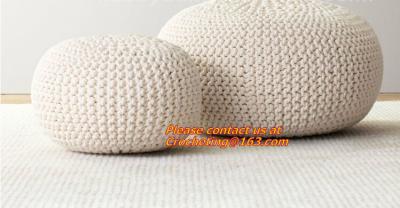 Chine coussin fabriqué à la main de plancher de tabouret de knit de crochet de coussin d'agenouilloir de knit de crochet de pouf de plancher de crochet à vendre