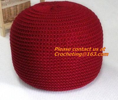 Chine coussin fabriqué à la main de plancher de tabouret de knit de crochet de coussin d'agenouilloir de knit de crochet de pouf de plancher de crochet à vendre