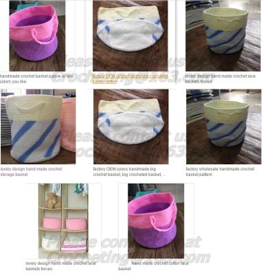 Chine Appui vertical décoratif de photo de bébé de panier de sucrerie de maison de crochet de coton figé par métier fait main à vendre