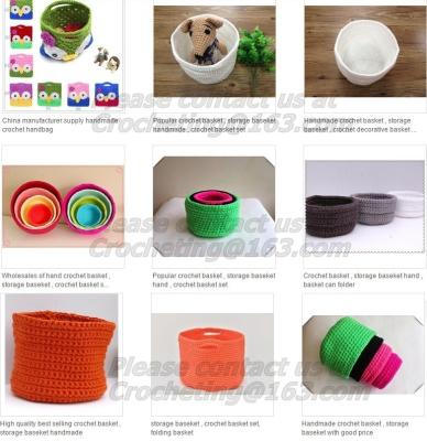 Chine Appui vertical décoratif de photo de bébé de panier de sucrerie de maison de crochet de coton figé par métier fait main à vendre