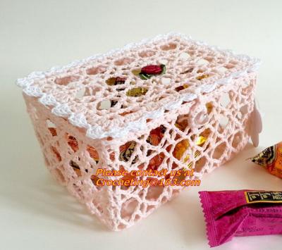 Chine Appui vertical décoratif de photo de bébé de panier de sucrerie de maison de crochet de coton figé par métier fait main à vendre