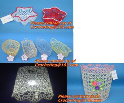 Chine Appui vertical décoratif de photo de bébé de panier de sucrerie de maison de crochet de coton figé par métier fait main à vendre