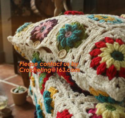 Chine Coussin 100% décoratif de coton de fleur de crochet d'oreiller de couverture dimensionnelle faite main de coussin nous à vendre