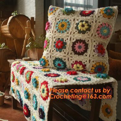Chine Coussin 100% décoratif de coton de fleur de crochet d'oreiller de couverture dimensionnelle faite main de coussin nous à vendre
