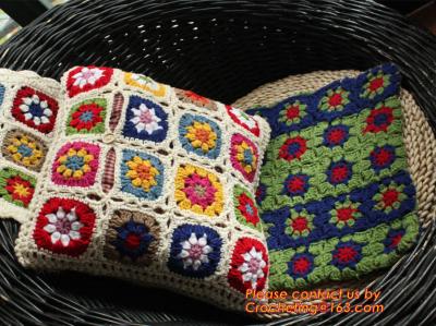 Chine Coussin 100% décoratif de coton de fleur de crochet d'oreiller de couverture dimensionnelle faite main de coussin nous à vendre