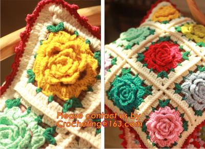 Chine Coussin 100% décoratif de coton de fleur de crochet d'oreiller de couverture dimensionnelle faite main de coussin nous à vendre