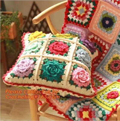 Chine Coussin 100% décoratif de coton de fleur de crochet d'oreiller de couverture dimensionnelle faite main de coussin nous à vendre