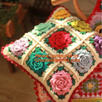 Chine Coussin 100% décoratif de coton de fleur de crochet d'oreiller de couverture dimensionnelle faite main de coussin nous à vendre