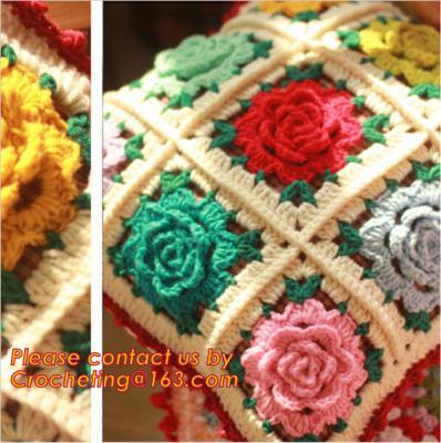 Chine Coussin 100% décoratif de coton de fleur de crochet d'oreiller de couverture dimensionnelle faite main de coussin nous à vendre