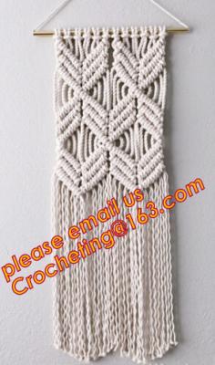 Chine Macrame Wall Art Hanging Tapestry Wedding Decoration with Lace Fabrics, MACRAME CUSHION COVER, MACRAME HAND BAND à vendre