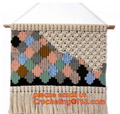 Chine Macrame Wall Art Hanging Tapestry Wedding Decoration with Lace Fabrics, MACRAME CUSHION COVER, MACRAME HAND BAND à vendre
