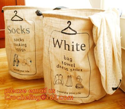 Chine Jute Dirty clothes basket Foldable Dirty Clothes Washing Laundry Basket, Picnic Basket, Clothes Jute Basket, Food Storag à vendre