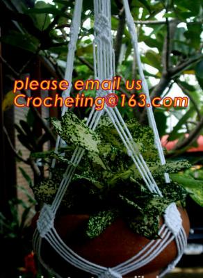 Chine Wholesale 4 Sets colorful Macrame Plant Hanger Indoor Outdoor Hanging Planter Basket Cotton Rope 4 Legs 40 Inch--Pink à vendre