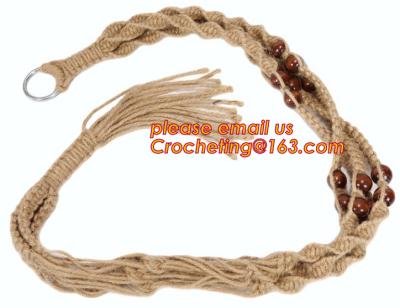 Chine Wholesale 4 Sets colorful Macrame Plant Hanger Indoor Outdoor Hanging Planter Basket Cotton Rope 4 Legs 40 Inch--Pink à vendre