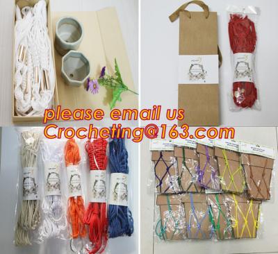 Chine Wholesale 4 Sets colorful Macrame Plant Hanger Indoor Outdoor Hanging Planter Basket Cotton Rope 4 Legs 40 Inch--Pink à vendre