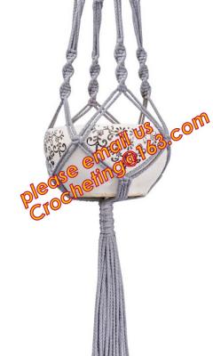 Chine Wholesale 1pcs Macrame Plant Hanger Heavy Duty Patio Balcony Deck Ceiling For Round Square Containers Pots Indoor Decora à vendre