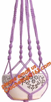 Chine Wholesale 1pcs Macrame Plant Hanger Heavy Duty Patio Balcony Deck Ceiling For Round Square Containers Pots Indoor Decora à vendre