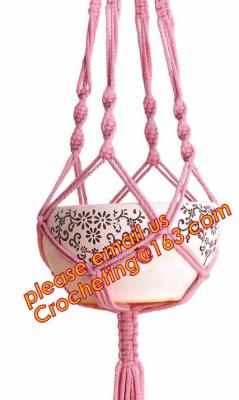 Chine Wholesale 1pcs Macrame Plant Hanger Heavy Duty Patio Balcony Deck Ceiling For Round Square Containers Pots Indoor Decora à vendre