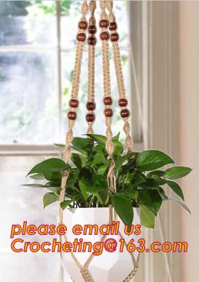 Chine Wholesale 1pcs Macrame Plant Hanger Heavy Duty Patio Balcony Deck Ceiling For Round Square Containers Pots Indoor Decora à vendre