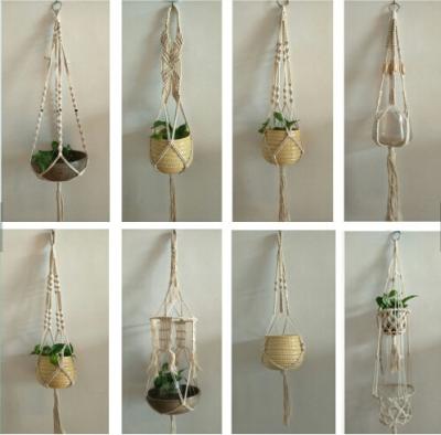 Chine ECO-Friendly COTTON rope White color Macrame Plant Hanger decorative plant hangers indoor plant hangers supplier à vendre