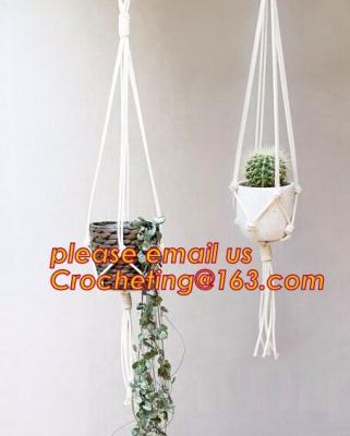 Chine Wholesale Promotional Garden 4 sets Plant Hanger Macrame Jute 4 Legs 48 Inch with Beads, Best Recommended à vendre