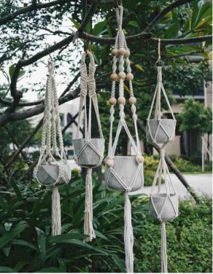 Chine Wholesale t two -Pack Plant Hanger Macrame Jute 4-Leg without Hoop for Indoor Outdoor Balcony Ceiling Patio Deck Round à vendre