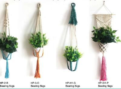 Chine Wholesale t two -Pack Plant Hanger Macrame Jute 4-Leg without Hoop for Indoor Outdoor Balcony Ceiling Patio Deck Round à vendre