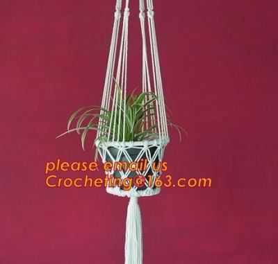 Chine Wholesale 2 Pack Plant Hanger with Ring Jute 4 Leg 43.5 Inches for Indoor Outdoor Ceiling Deck Balcony Round and Square à vendre