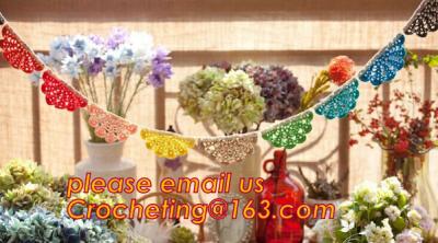 Chine Triangle banner lace bunting flags for decoration, Wedding Party Decoration Wedding Banner,wedding burlap lace banner,Bu à vendre