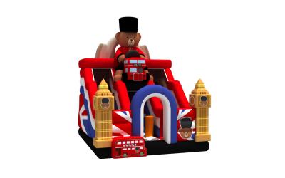 5x6,5x6m Εμπορικές φουσκωτές νεροτσουλήθρες Cute Baby Bear British Style Dry Standard