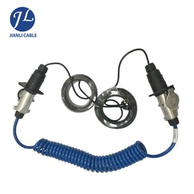 Cina Il cavo inverso di Pin With Spring Coiled Electrical dei kit di cablaggi 7 della macchina fotografica dell'automobile del rimorchio si collega in vendita