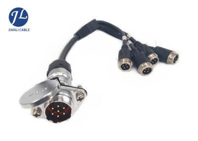 Cina Cavo posteriore della fotocamera grande formato di Manica di Pin Male To 4 e 4 Pin Aviation Plug del metallo 7 in vendita