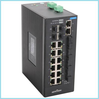 Китай Переключатель 14 * 100 порта гигабита 28 низкопробные TX + 4 * 100 низкопробные FX + 4 * 1000 низкопробный переключатель оптического волокна SFP FX продается