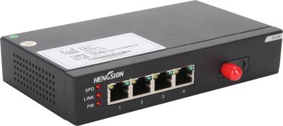 Cina Ethernet veloce di megabit RJ45 del porto del commutatore 4 di Ethernet di impresa 12VDC 1 commutatore a fibra ottica del porto 100M in vendita