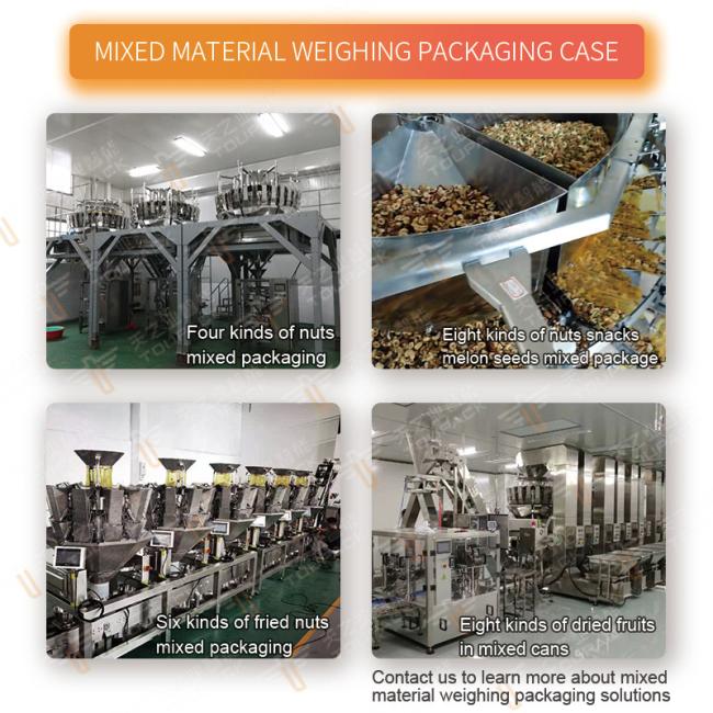 Multihead weigher machine close-up