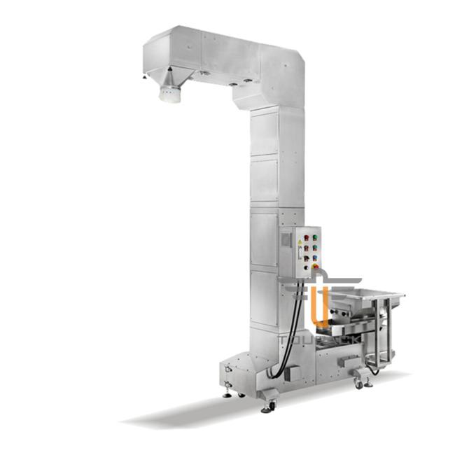 Elevator component for snack food packaging system
