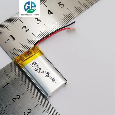 Κίνα IEC62133 KC Εγκριθείσα πολυμερή επαναφορτιζόμενη μπαταρία λιθίου 521630 250mah 3.7v προς πώληση