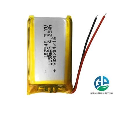 中国 リチウムポリマー電池 高功率102540 高品質 ミニリッパブル リポ電池 認定 3.7v 1150mAh 販売のため