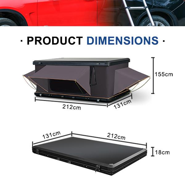 Roof top tent mounted on vehicle