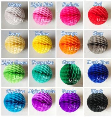 Chine Boules de papier rondes de nid d'abeilles colorées à vendre