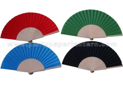 Cina Il fan tenuto in mano di legno piegante con nero/si inverdisce/varia selezione di colore blu in vendita