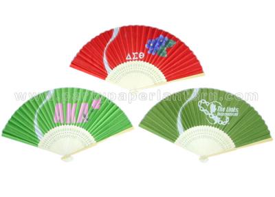 Chine Le style vif rouge de vert jaune a imprimé les ventilateurs tenues dans la main japonaises pour des mariages, partie à vendre