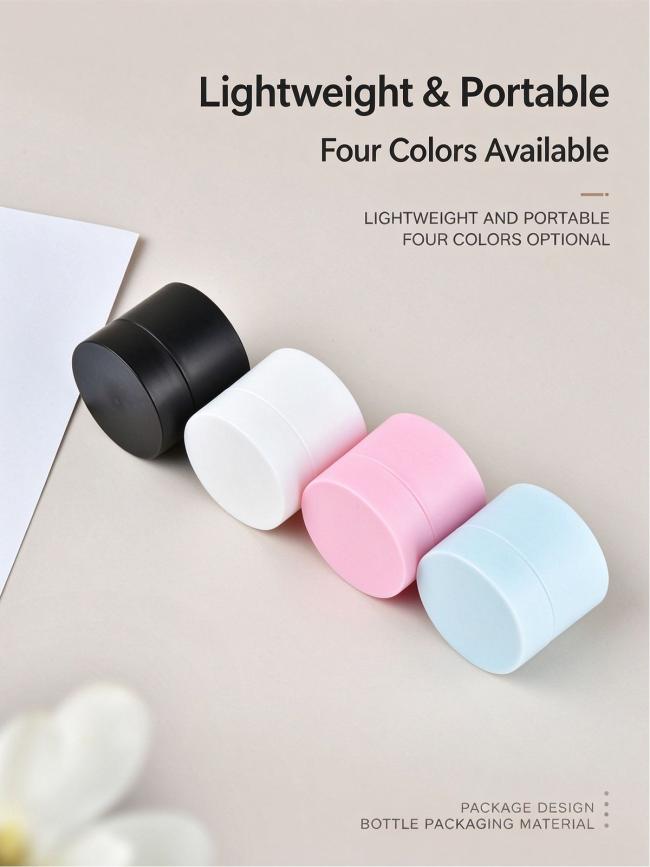 4 color options for matte double wall PP cream jars, round & square style