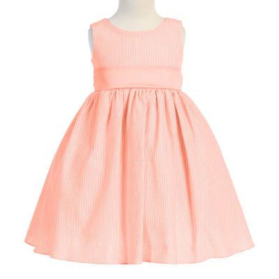 China Het Gestreepte cloqué van de Prinsesdress striped cotton van de meisjesboutique kleedt de Elegante Peuters van de Band Achter Sleeveless Kleding Te koop