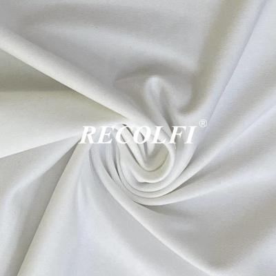Cina Il colore solido ha riciclato il tessuto di plastica 170GSM del poliestere per usura di yoga di allenamento in vendita